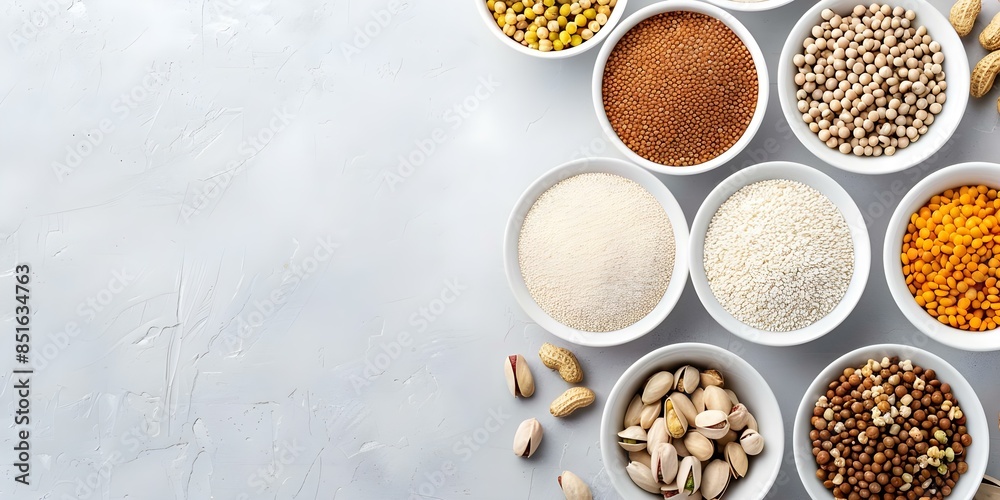 Showcasing Pulses, Grains, and Nuts A Balanced Diet Display. Concept ...