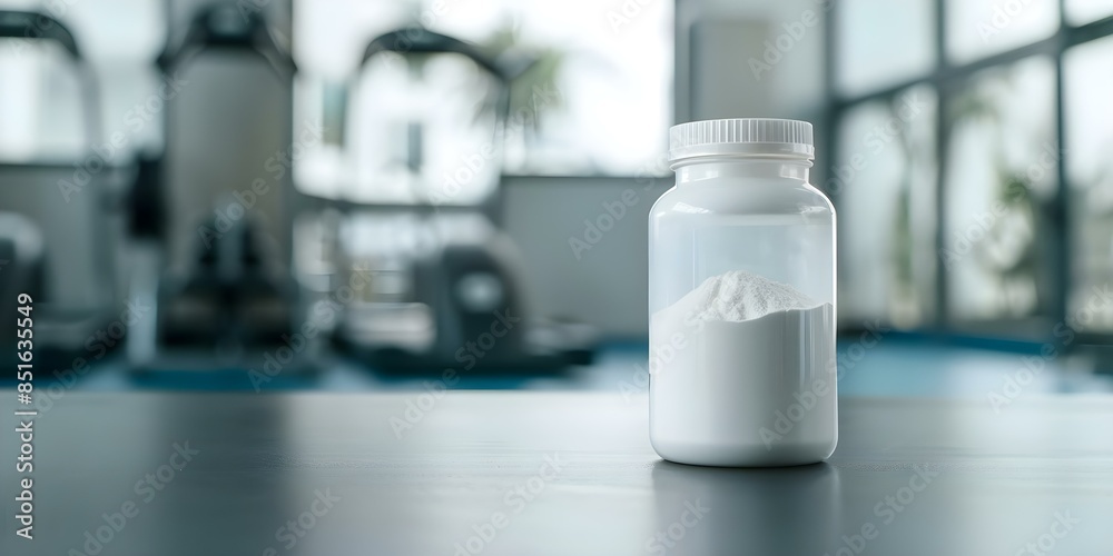 Design Concept Creatine Monohydrate Powder Jar Mockup for Bodybuilders ...