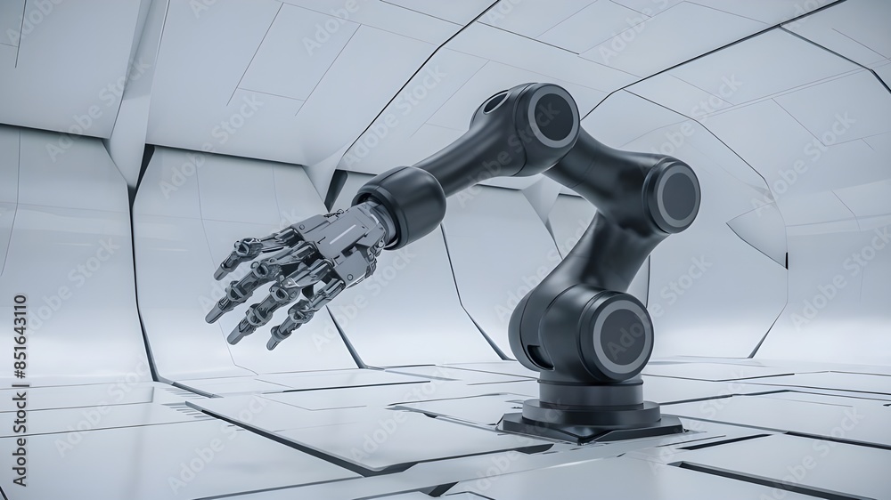 robotic arm 3d on white background. Mechanical hand. Industrial robot ...