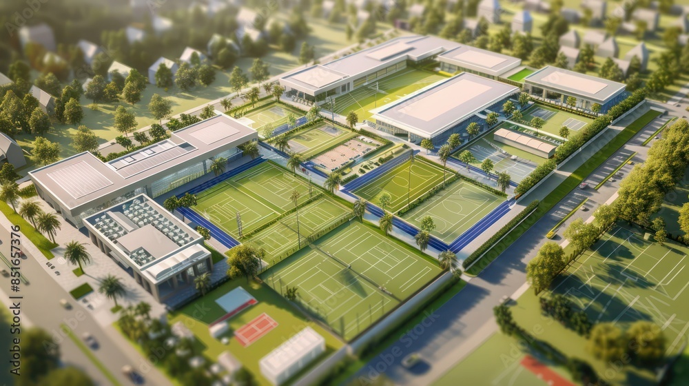 Detailed architectural plans for a state-of-the-art sports complex with ...