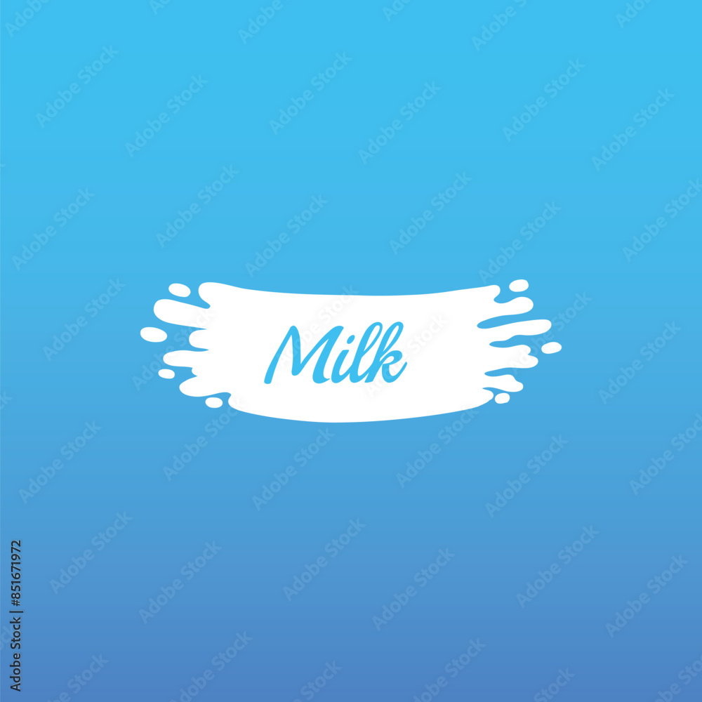Cow milk splash with letters. Isolated white fresh farm goat milk ...