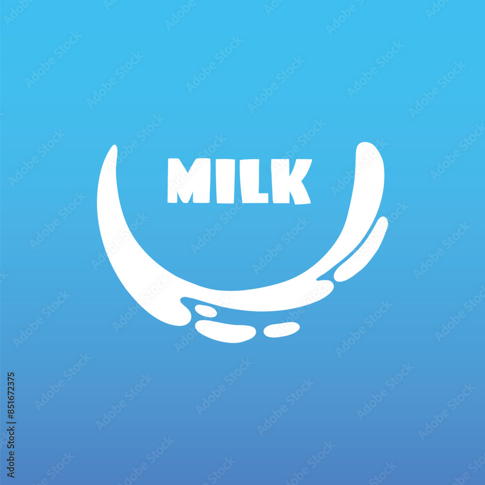 Cow milk splash with letters. Isolated white fresh farm goat milk ...