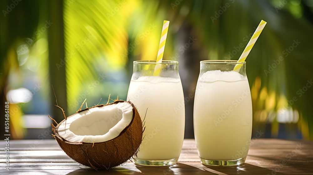 coconut juice drink food afternoon tea photography poster background ...