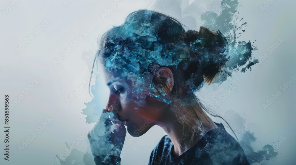 Drugs addiction and withdrawal symptoms concept. Depressed and hopeless ...