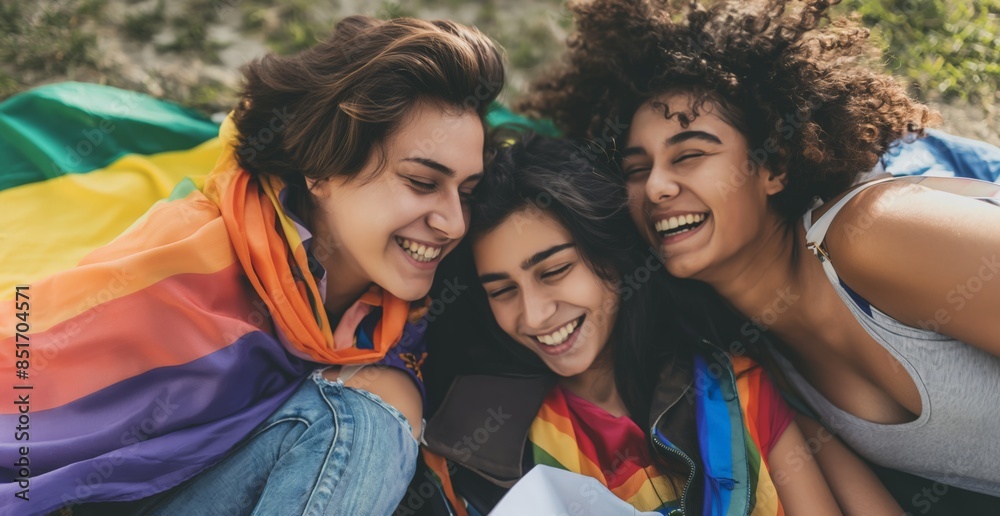 LGBTQ Students Embracing Pride Month at School Stock Illustration ...