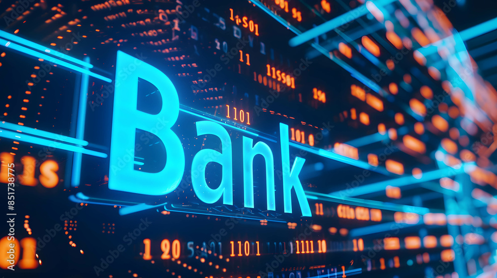 Digital banking or online banking technology, electronic commerce, word ...