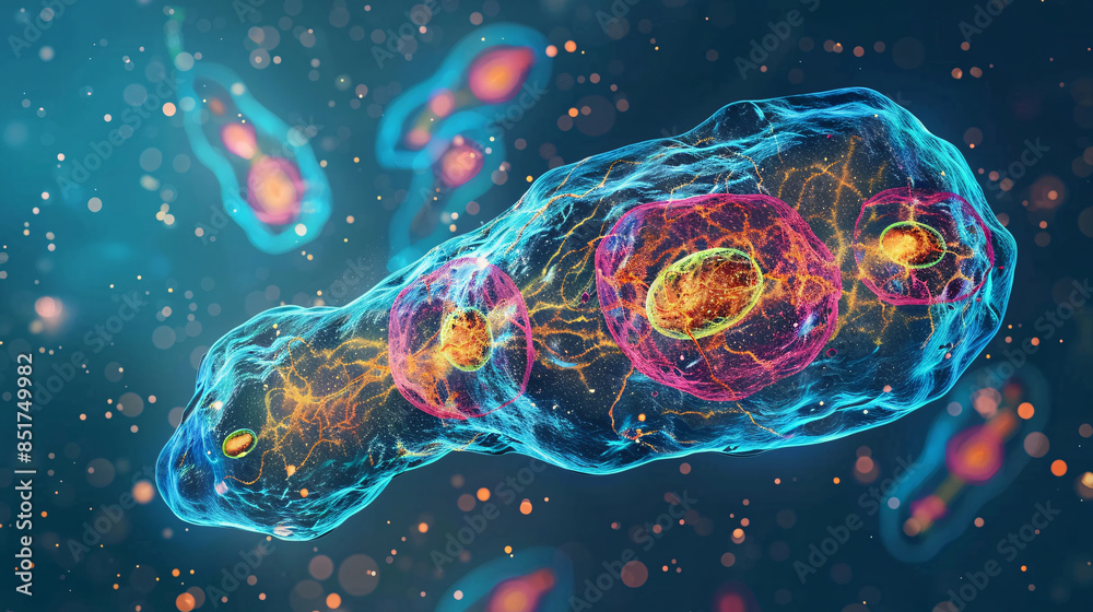 Visualization of cellular respiration, showing how cells convert ...