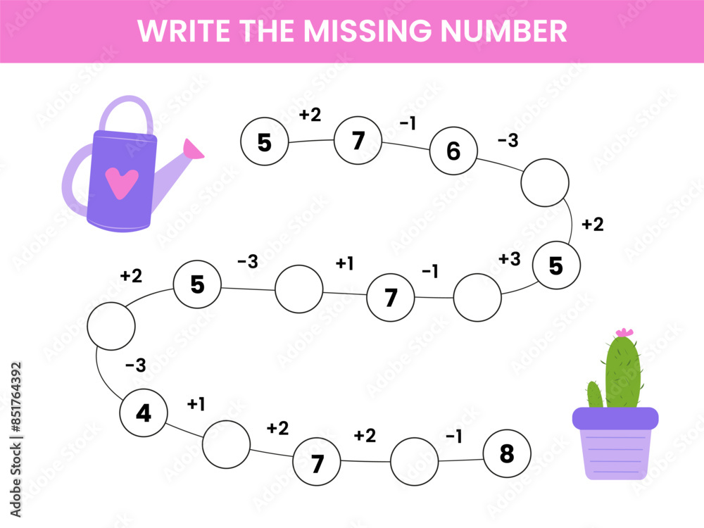 Mathematical educational game for children. Complete the series and ...