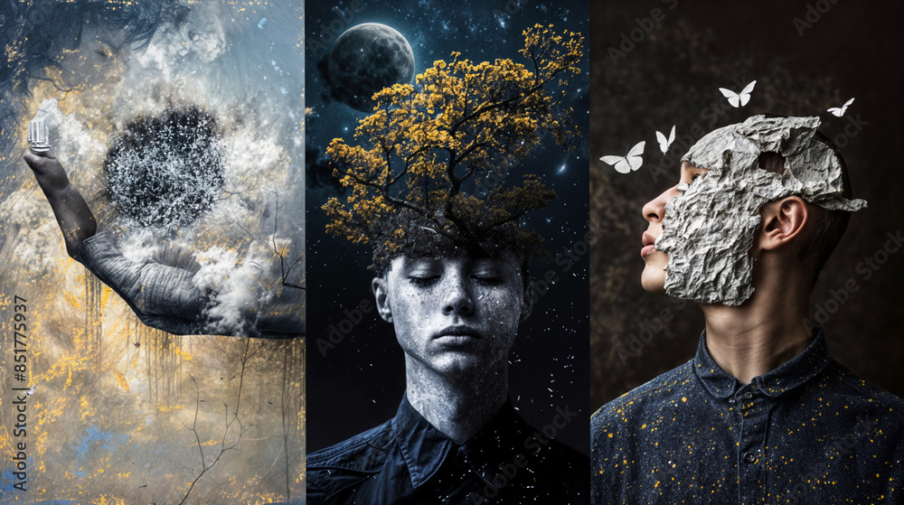 Surreal Collage of Conceptual Portraits with Ethereal Elements ...