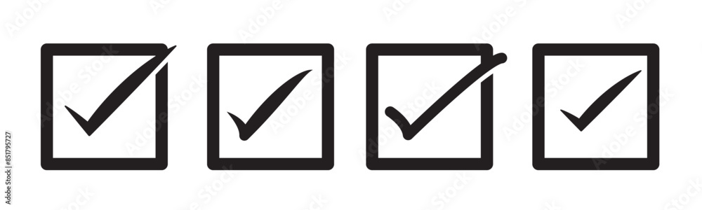 Check vector icon set. checkmark vector icon. accept, verify or done check mark sign. right ...