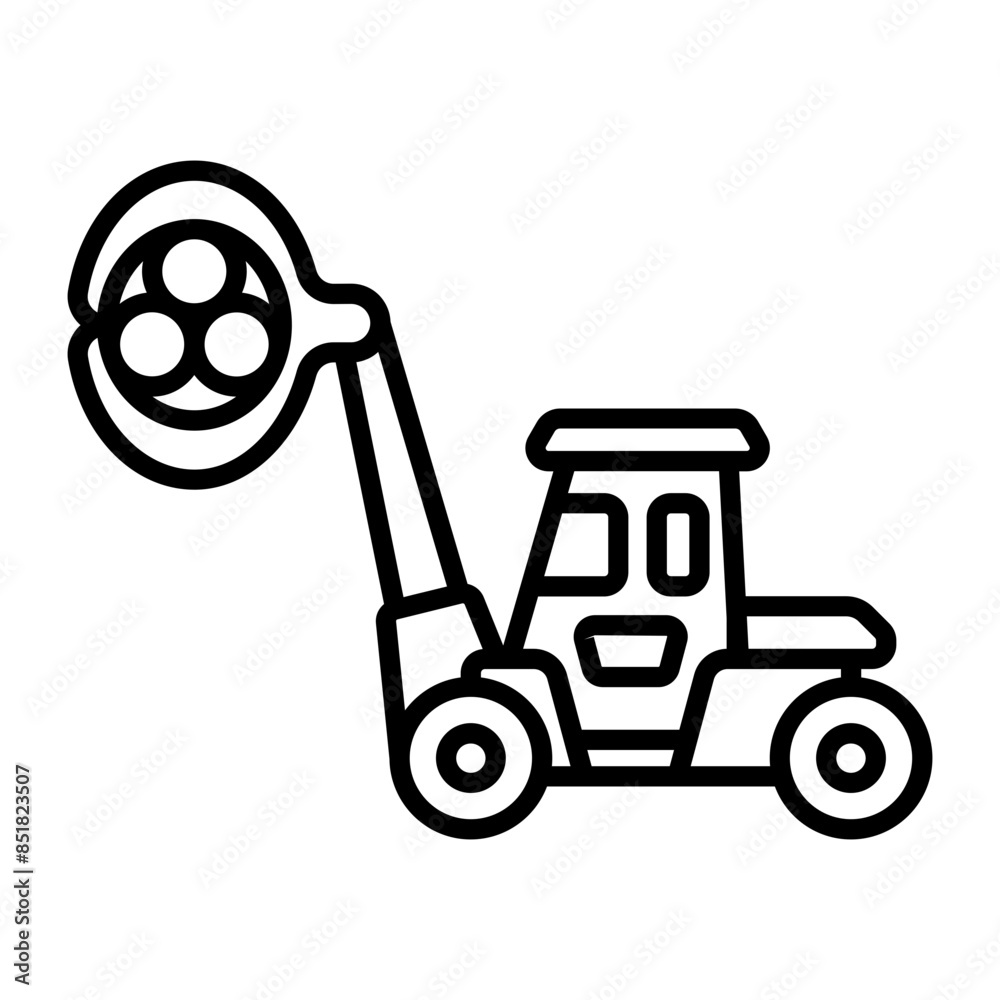 Tractor-mounted forestry crane vector icon design timber and lumber ...