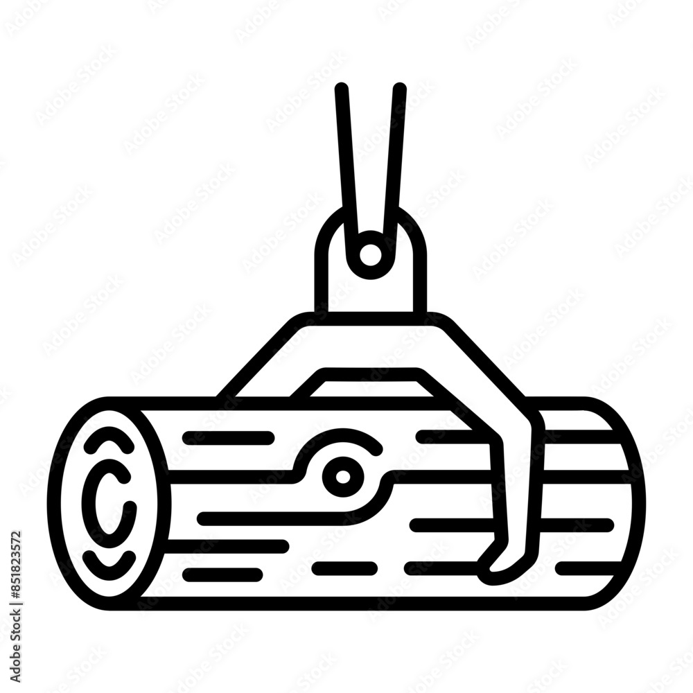 tree Log Lifting Tongs Grabber vector icon design, timber and lumber ...