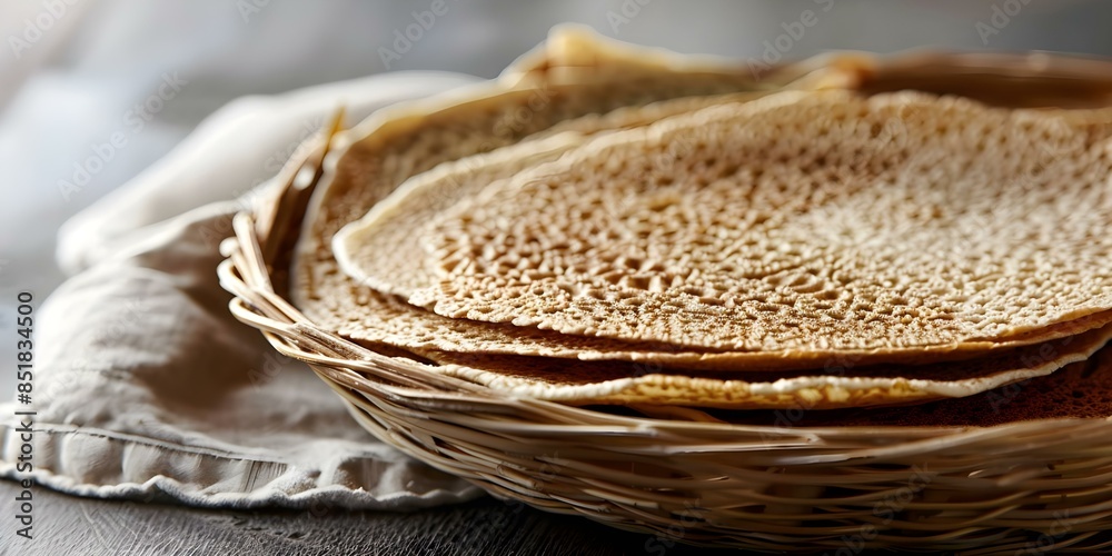 A Close-Up View of Injera A Sourdough Flatbread Made from Teff Flour. Concept Ethiopian Cuisine ...