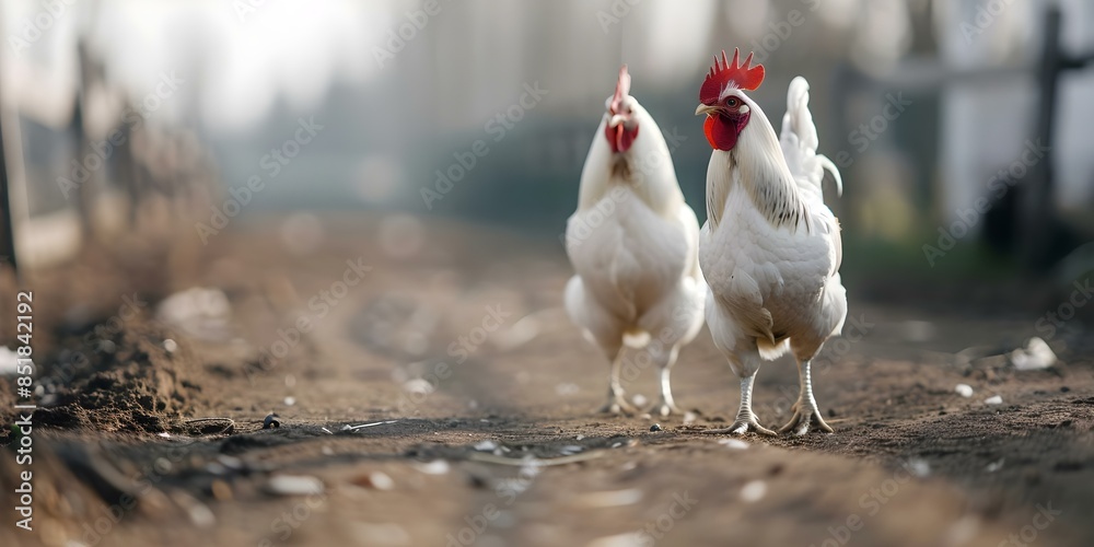 Roosters vying for a championship title at a prestigious arena. Concept ...