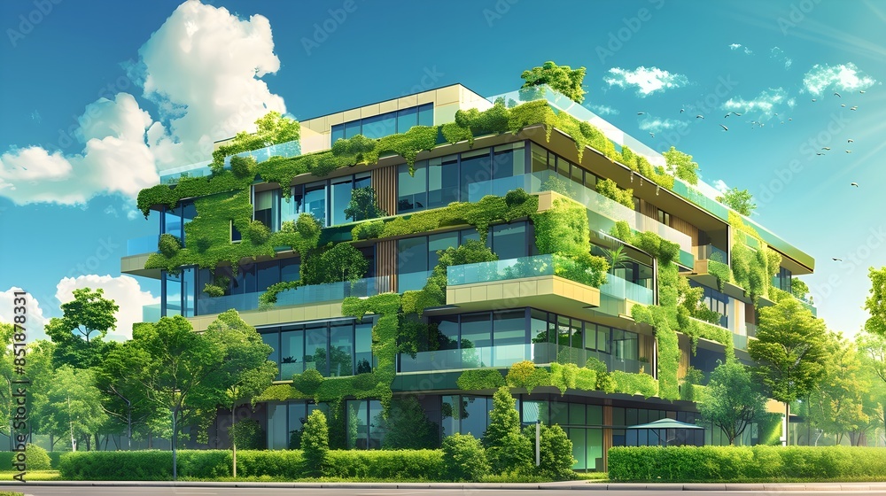 beautiful huge green building. modern architecture, architecture and ...