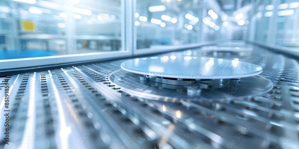 Automated system aligns wafers in semiconductor fab cleanroom for ...