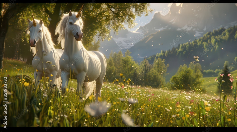 The Importance of Conserving Grasslands: Unicorns in a Magical Meadow. Concept Biodiversity ...