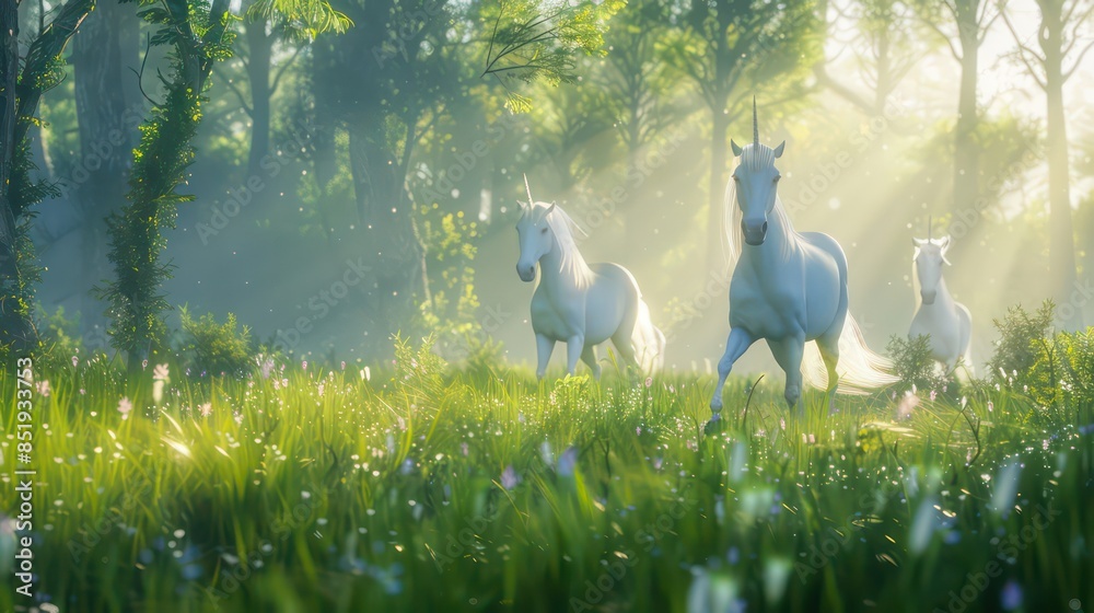 The Importance of Conserving Grasslands: Unicorns in a Magical Meadow. Concept Biodiversity ...