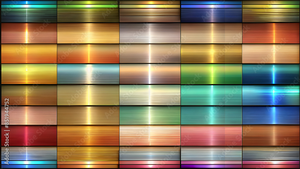 Colorful chrome metal gradients vector set. Silver, gold, bronze ...