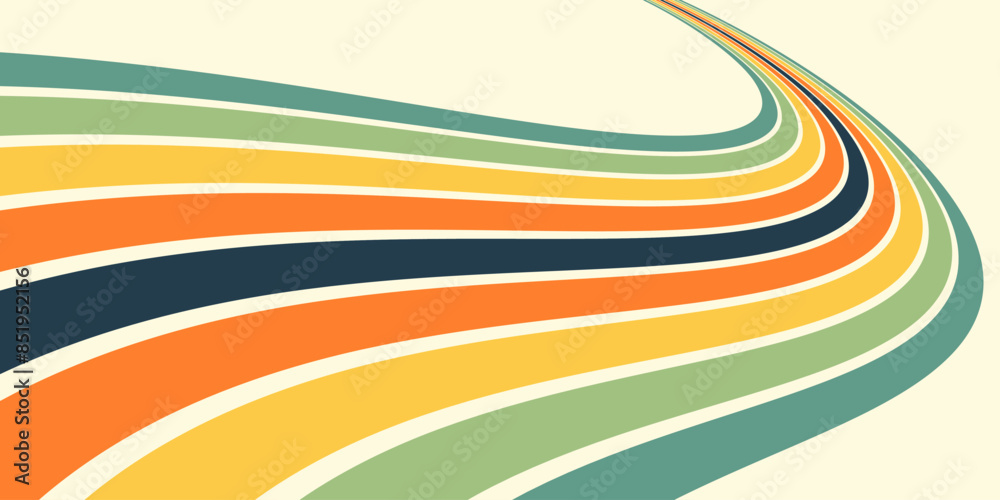 Abstract colorful 70s background vector. Vintage retro wallpaper with ...