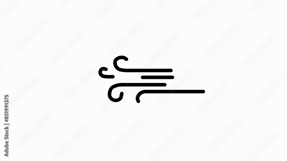 Simple Air flow line icon illustration background, Cold air flow, Windy ...