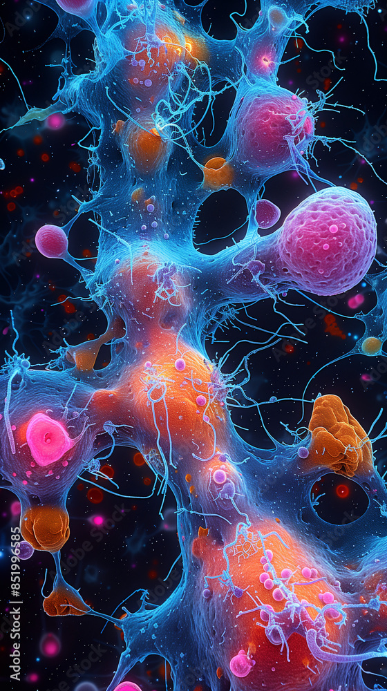 Electron microscope image of mechanoreceptor sensory cells, emphasizing ...