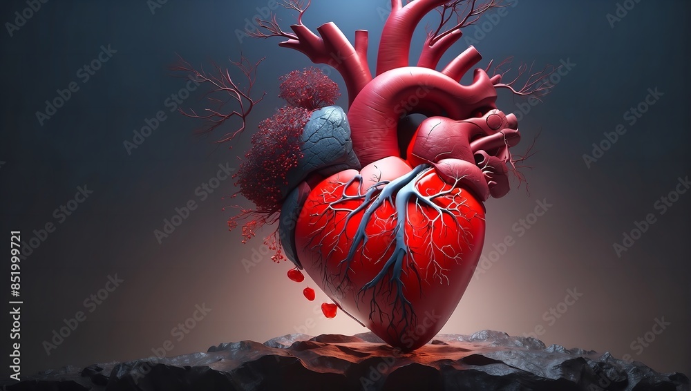Human heart health concept as a symbol for growing a body organ and the ...