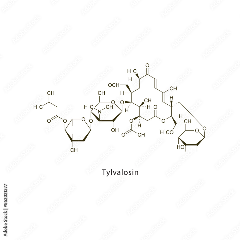 Physostigmine flat skeletal molecular structure Acetylcholinesterase ...