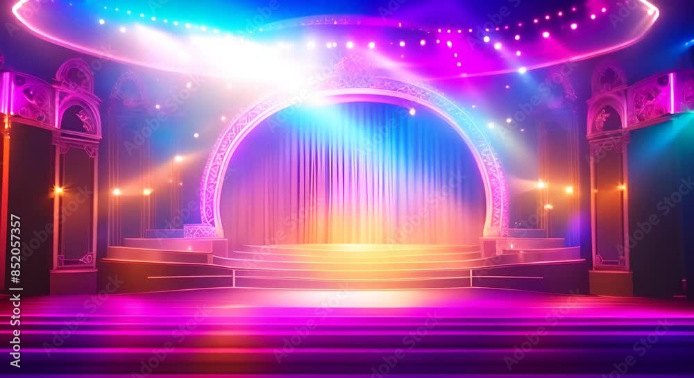 Illuminating an empty opera stage with vibrant stage lighting and ...