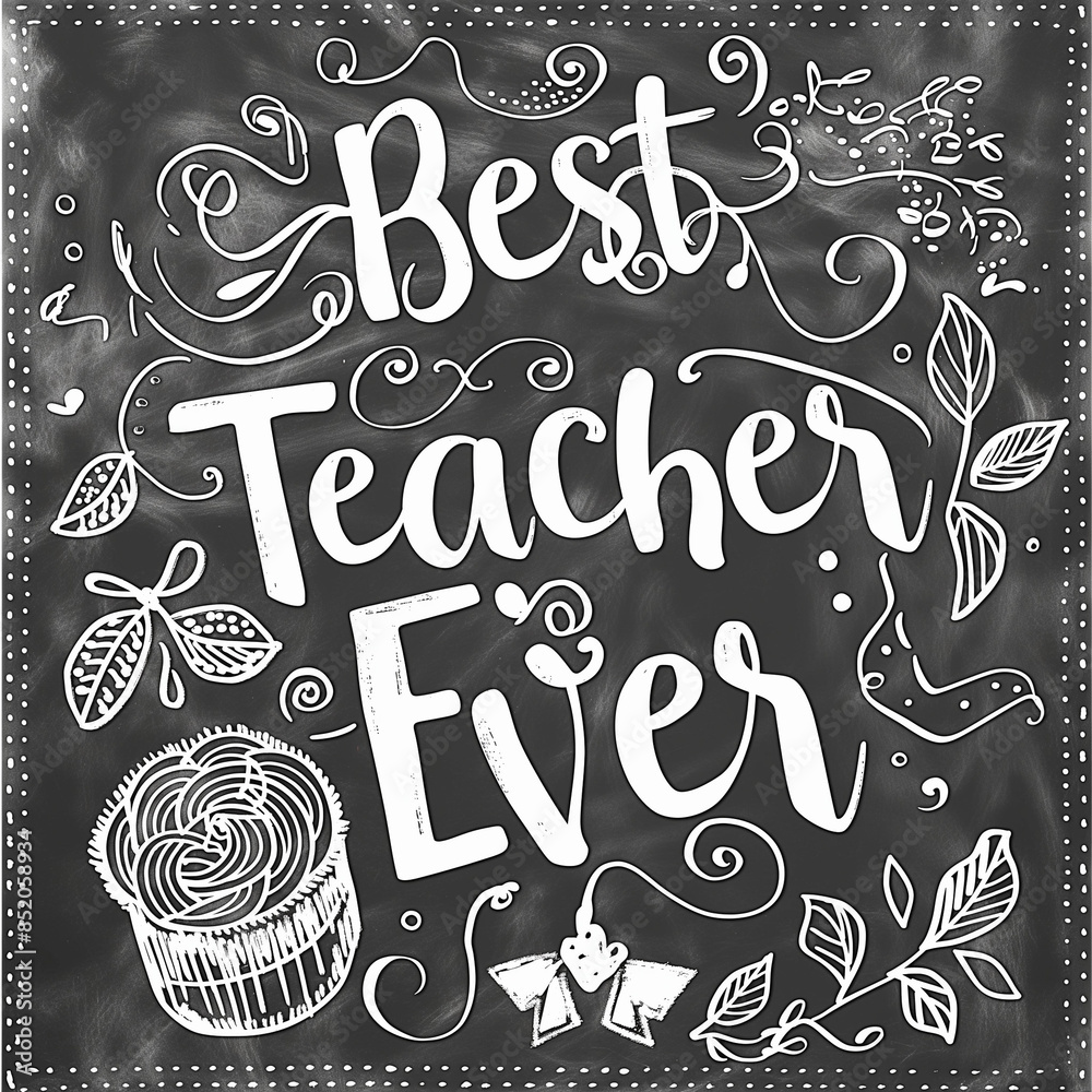 Best Teacher Ever sign, chalkboard sign for best teacher ever, back to ...