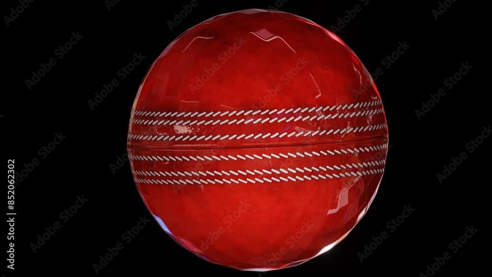 Realistic-Reflected 4K 3D cricket ball loop animation in Alpha Channel ...