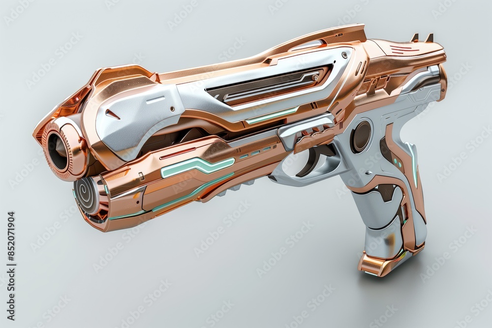 Futuristic Firearm Concept Art, Digital Laser Gun Design, Plasma Pistol ...