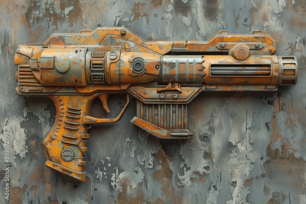Futuristic Firearm Concept Art, Digital Laser Gun Design, Plasma Pistol ...