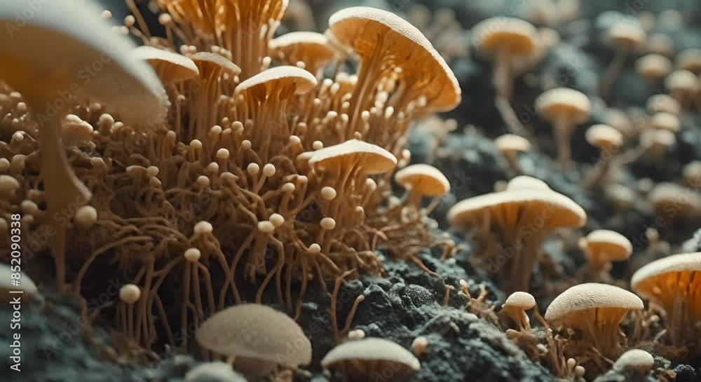 The growth of fungal spores on a decaying insect provides a captivating ...