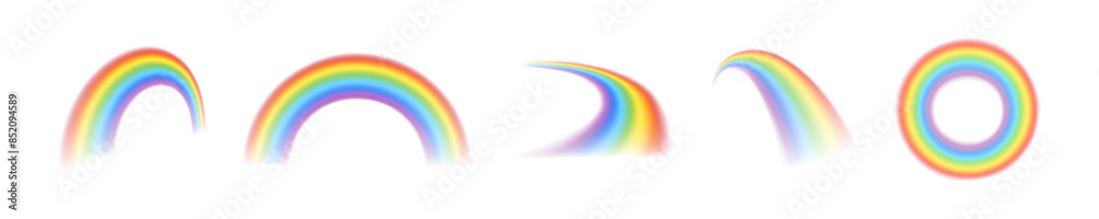 Rainbow vector illustration collection. Smooth rainbow gradient. Stock ...