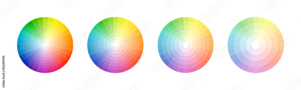 Color wheel vector collection. Colors combinations template. Stock ...