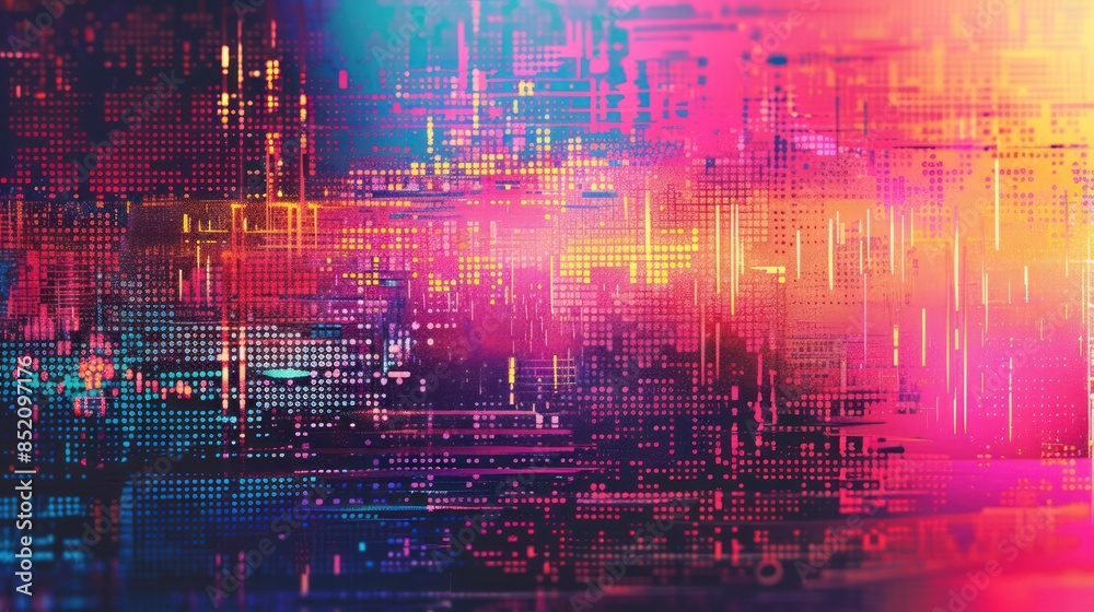 Background abstract matrix glitch effect technology digital paint ...