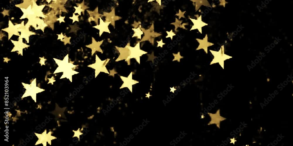 Falling gold stars on a chroma-key background. 3D rendering of ...
