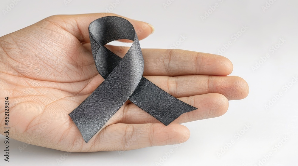 Boosting awareness for brain cancer is symbolized by a grey ribbon ...