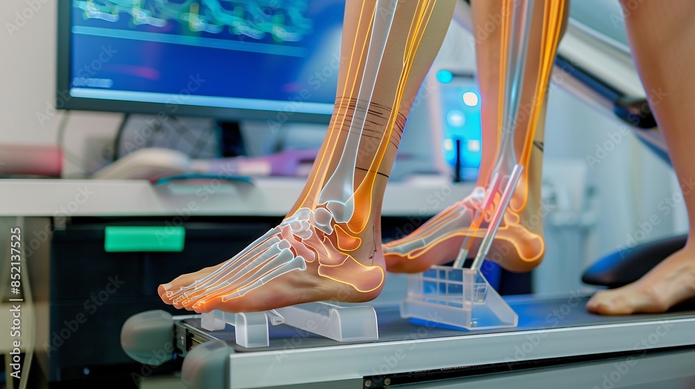Foot and Ankle Scan with Visible Bones Stock Illustration | Adobe Stock