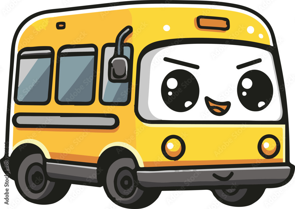 School bus clipart. Simple yellow school bus flat vector illustration ...