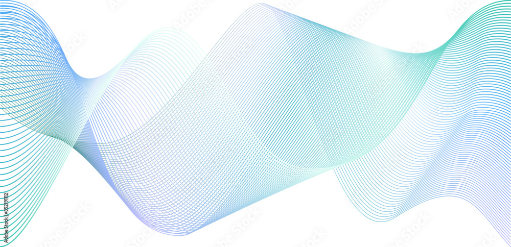 Abstract 3d wavy lines overlay. 5g network neon pulse. Vector blue ...