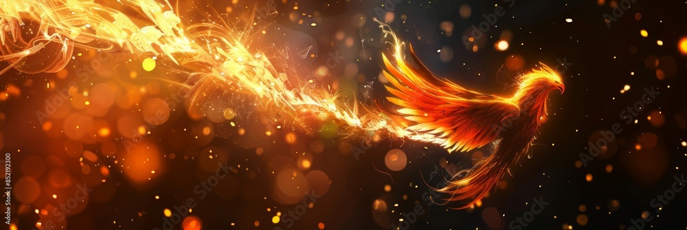 Phoenix bird fire fantasy firebird abstract magic 3D eagle animal ...