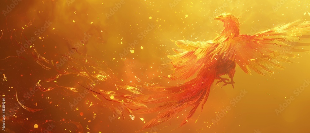 Phoenix bird fire fantasy firebird abstract magic 3D eagle animal ...