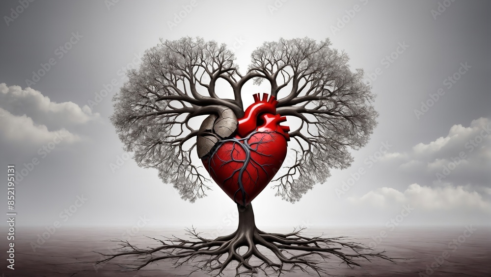 Human heart health concept as a symbol for growing a body organ and the ...