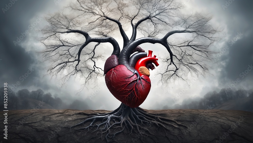 Human heart health concept as a symbol for growing a body organ and the ...