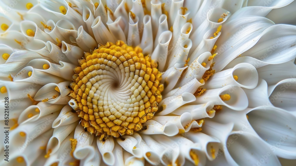 The Core of an Oxeye Daisy Showing Fibonacci Golden Spirals or ...