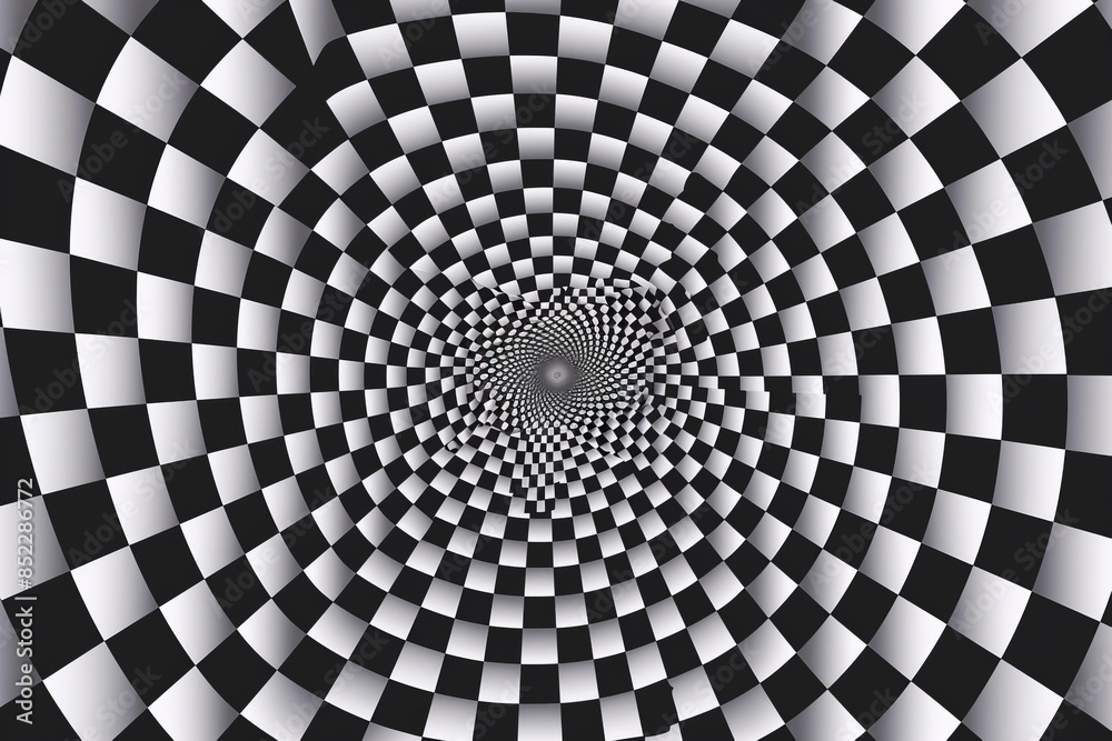 Optical illusion with interlocking shapes and deceptive depth Stock ...