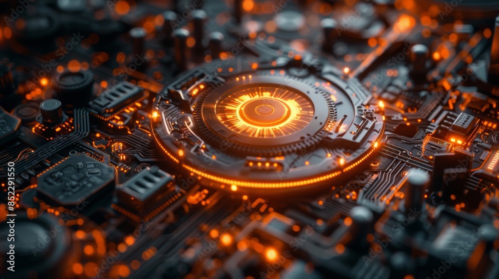 technology evolution with an image that combines traditional elements ...