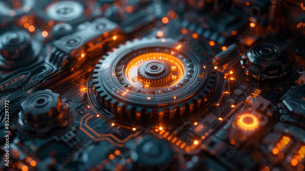 technology evolution with an image that combines traditional elements ...